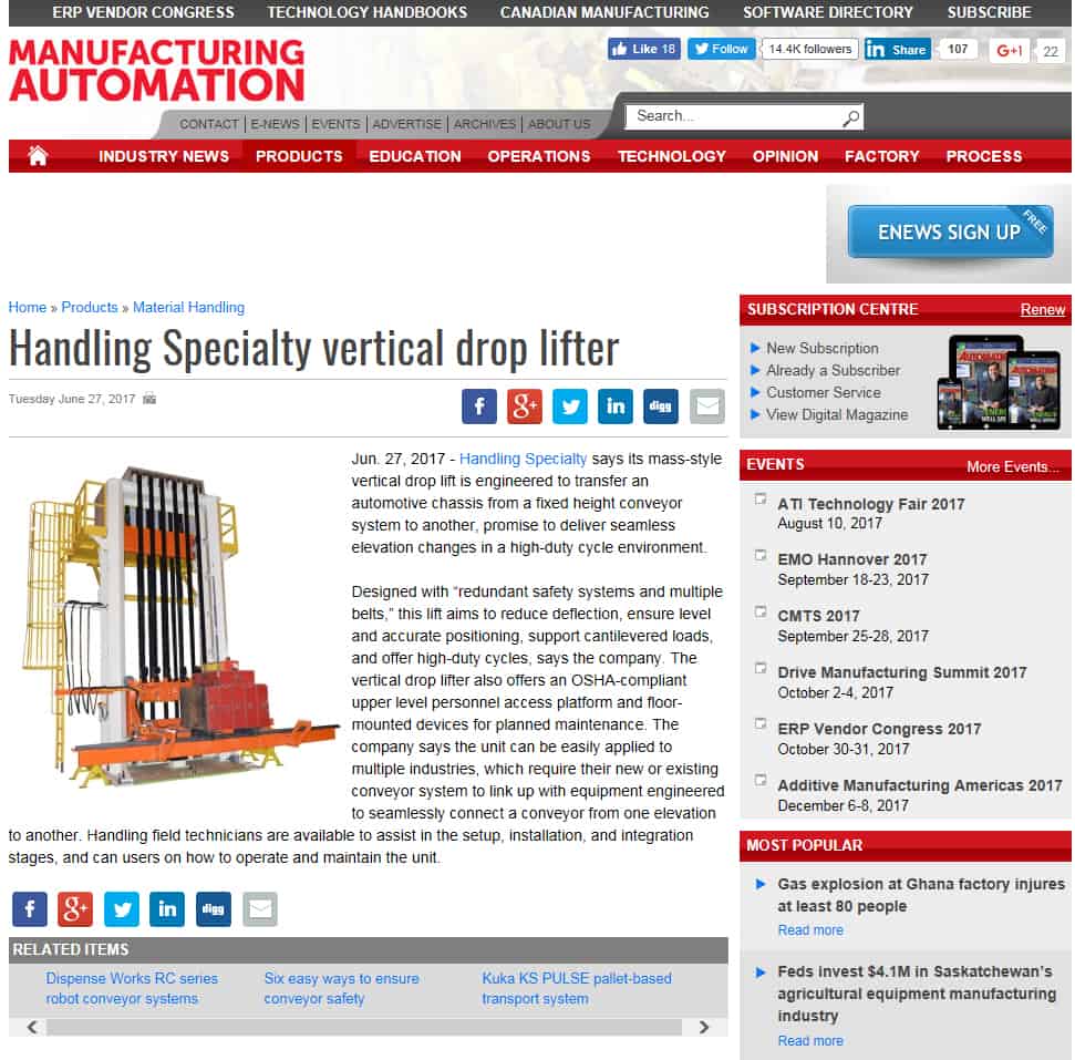 Vertical Drop Lift News | Stay Informed with Handling.com