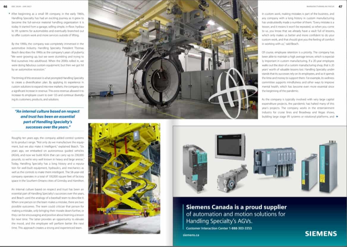 Material Handling Feature by Handling Specialty